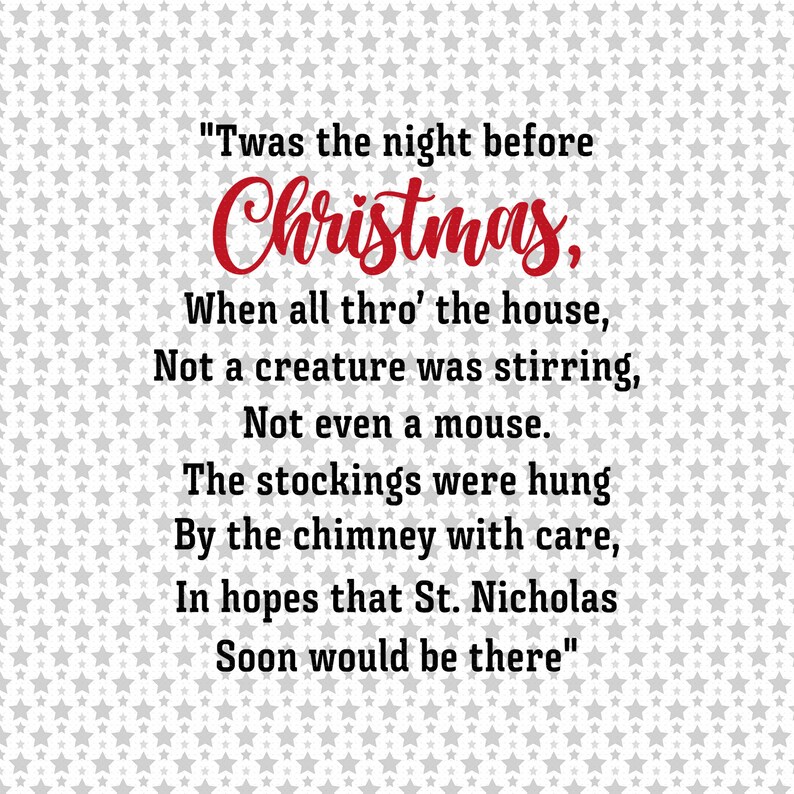 Twas the Night Before Christmas Svg Png Eps Pdf Files - Etsy New Zealand