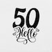 Hello 50 Svg Png Eps Pdf Files, Hello Fifty Svg, Fifty Svg, 50 Years ...