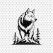Wolf Mountain Svg, Png, Eps, Pdf, Forest Svg Wolf, Wolf Scene Svg, Wild ...