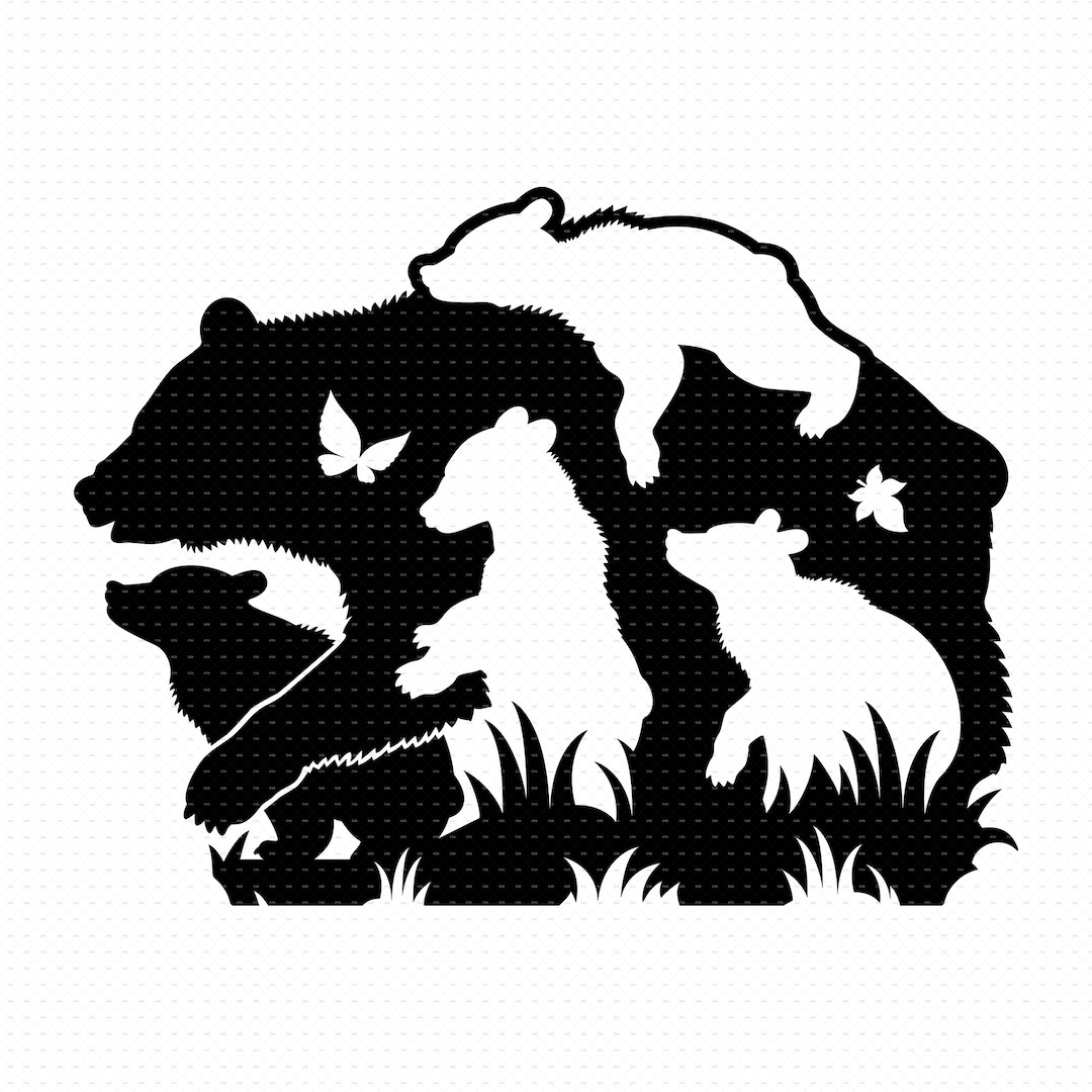 Mama Bear 4 Cubs Svg, Png, Eps, Pdf Files, Mama Bear Svg, 4 Cubs Svg ...