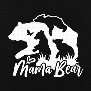 Mama Bear Svg Png Eps Pdf Files, Three Cubs Svg, Bear Mama Svg, Mama ...