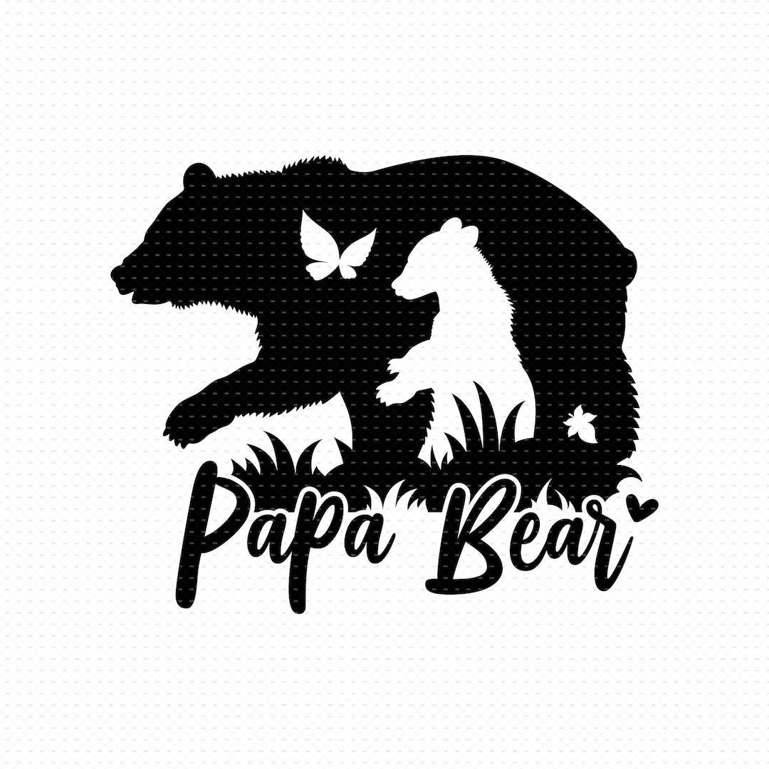 Papa Bear Svg, Png, Eps, Pdf, One Cub Svg, Bear Papa Svg, Papa Baby ...
