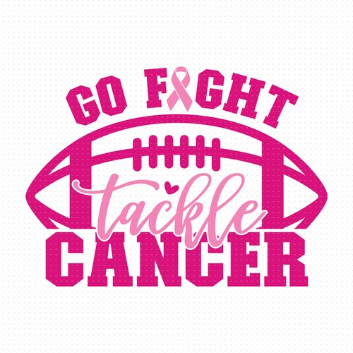 Go Fight WIN Breast Cancer Football Awareness October Pink Out - Etsy