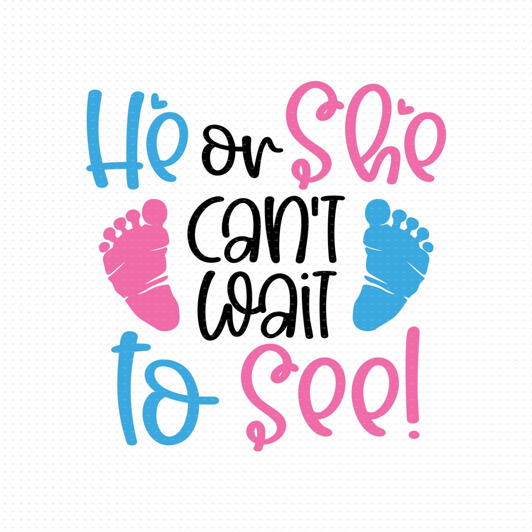 He or She Can't Wait to See Svg, Png, Eps, Pdf Files, He or She Svg ...
