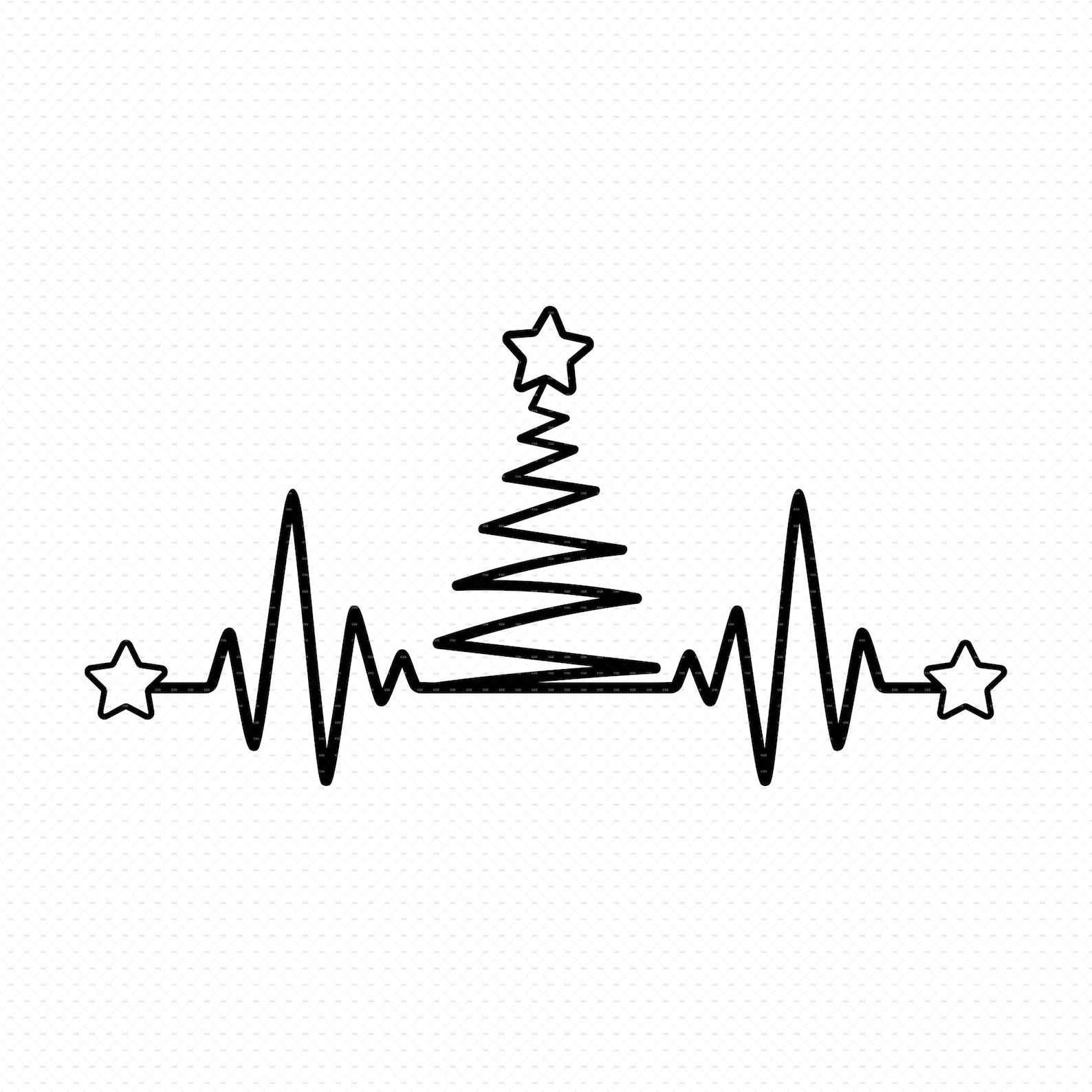 Heartbeat Line Tree Svg Png Eps Pdf Files Christmas Vibes | Etsy