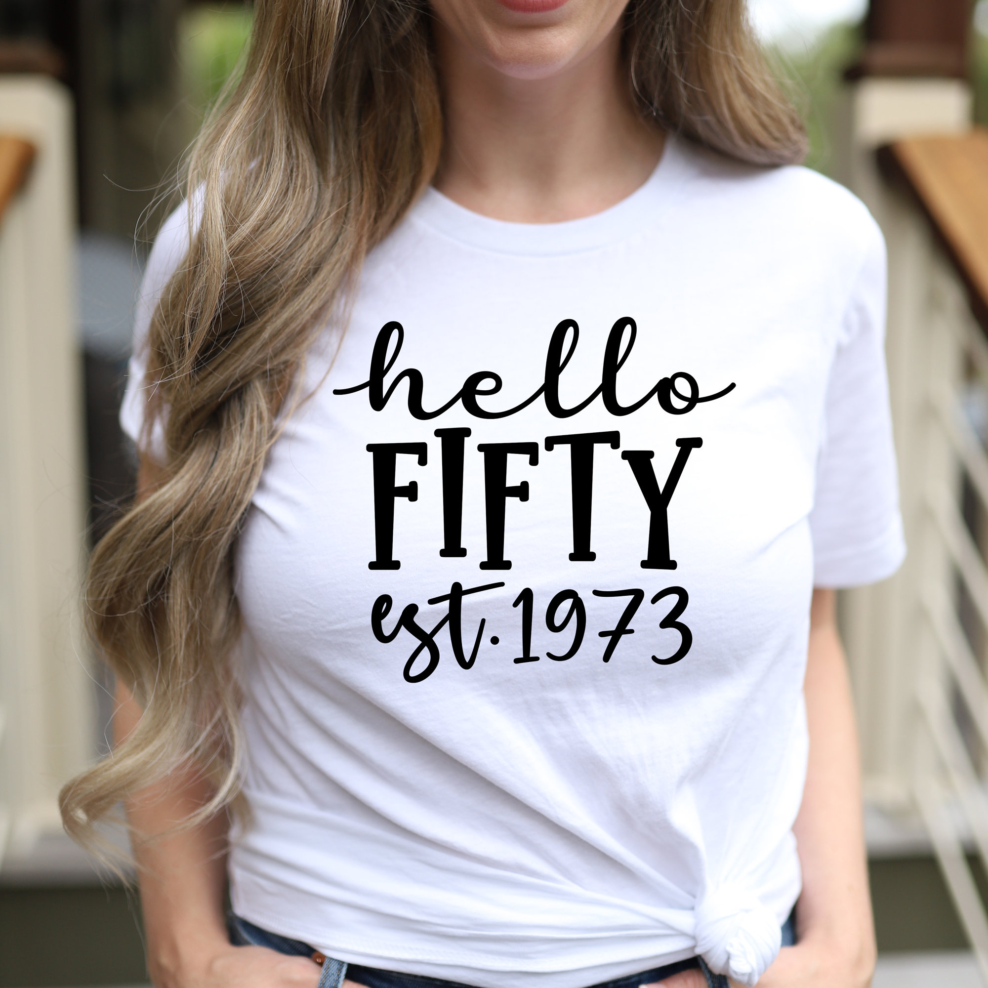 Hello Fifty Svg Png Eps Pdf Files Hello Fifty Est 1973 - Etsy