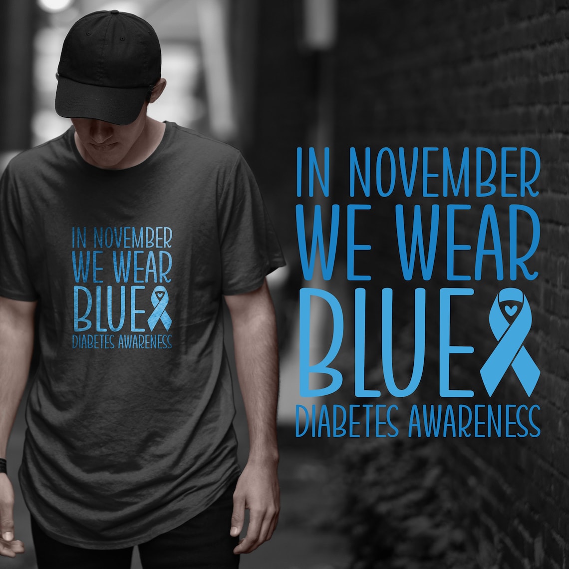 In November We Wear Blue Svg Png Eps Pdf Files Diabetes - Etsy