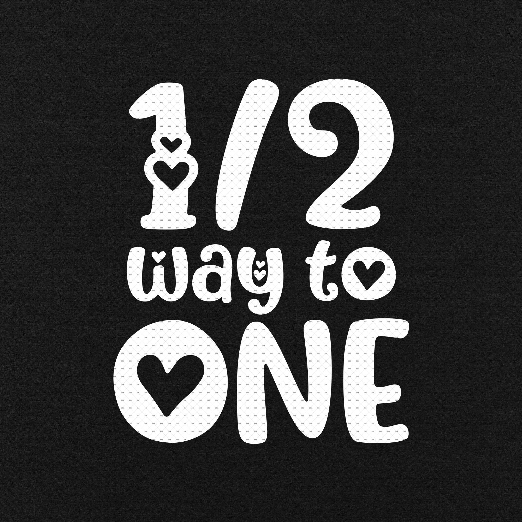 Half Way to One Svg Png Eps Pdf Files Half Way to First - Etsy