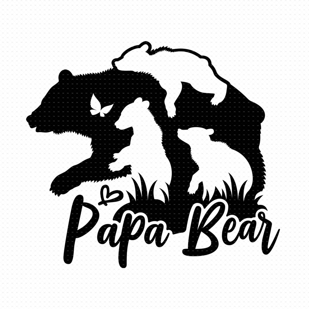 Papa Bear Svg Png Eps Pdf Files, Three Cubs Svg, Bear Papa Svg, Papa ...