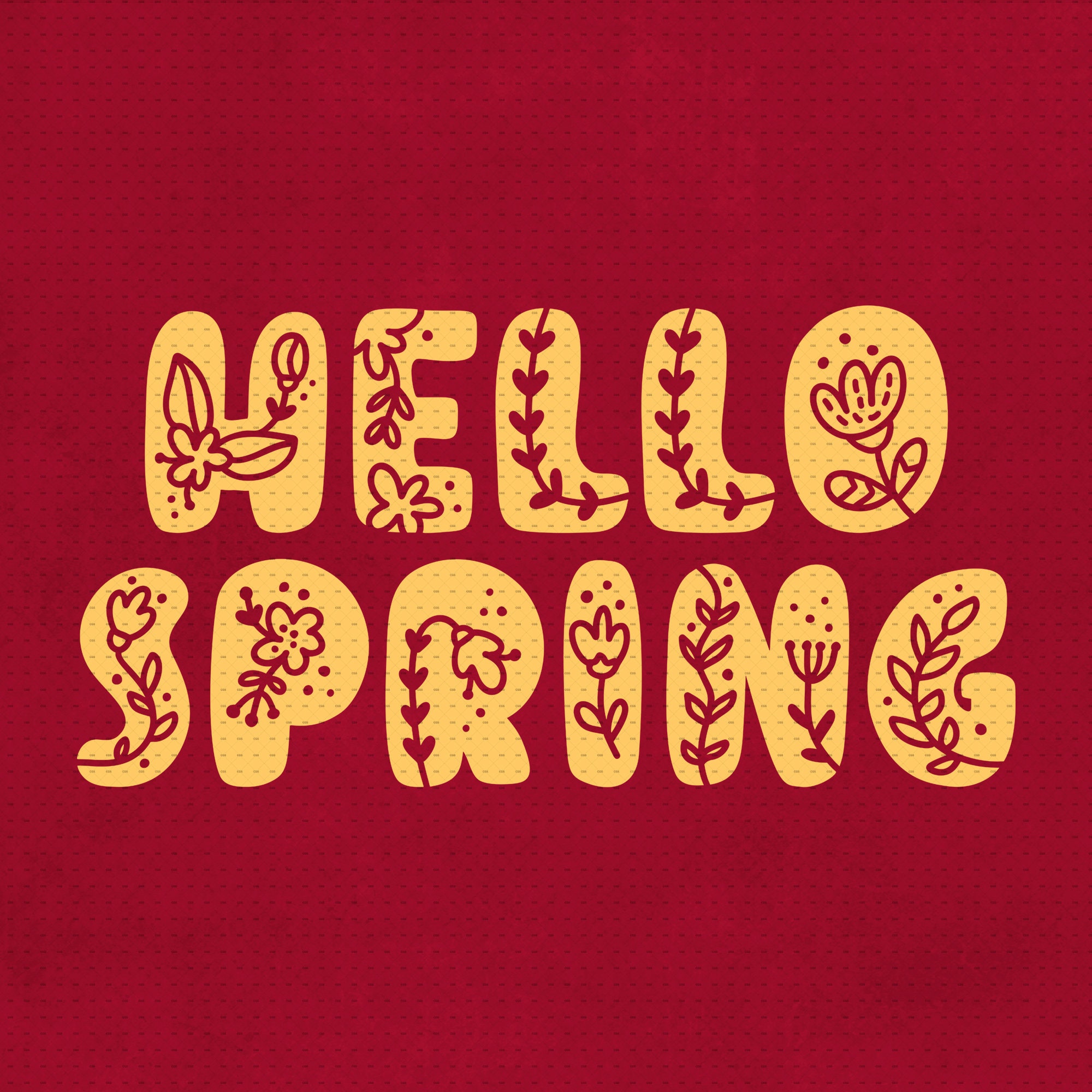 Hello Spring Svg Png Eps Pdf Files Hello Spring Svg - Etsy