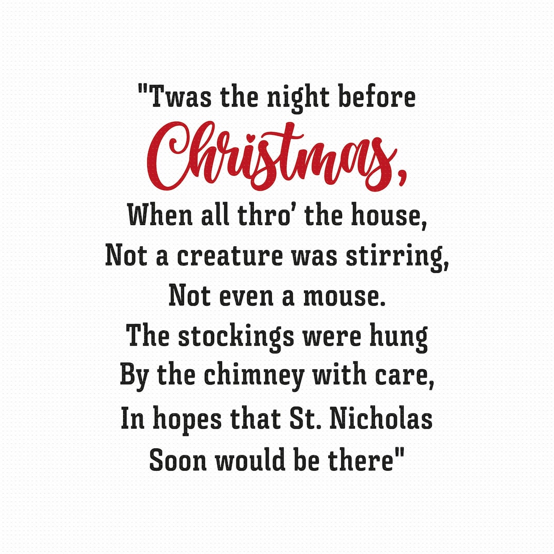 Twas the Night Before Christmas Svg Png Eps Pdf Files, Christmas Sign ...