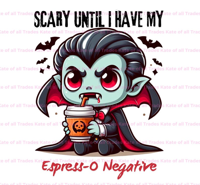 Vampire Coffee PNG Svg/funny Halloween Design Digital File/halloween ...