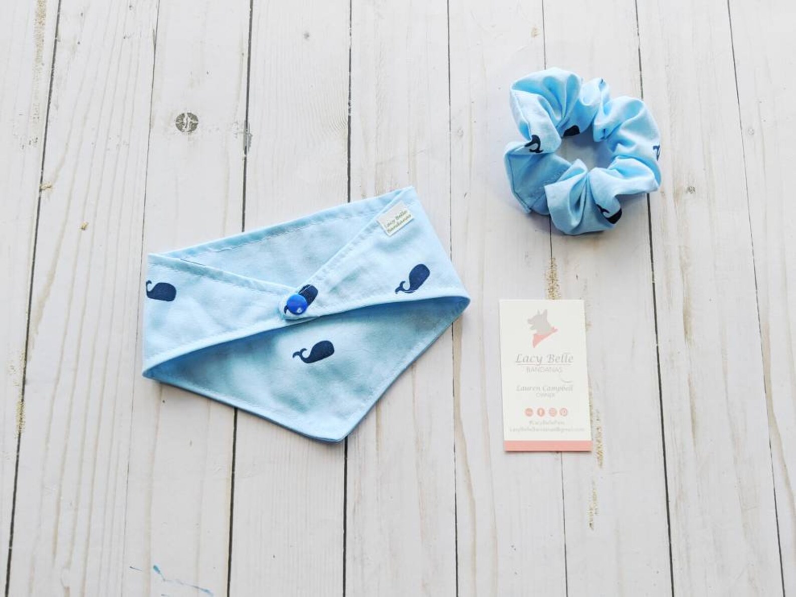 Blue Whale Adjustable Pet Bandana With Snaps With Matching | Etsy