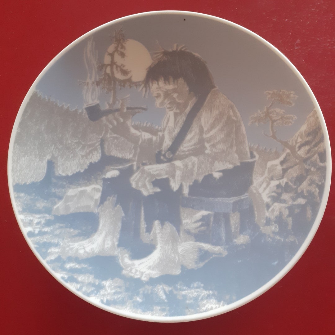 Porsgrund Porcelain Norwegian Troll Plate Vintage Collectible Folk Art ...