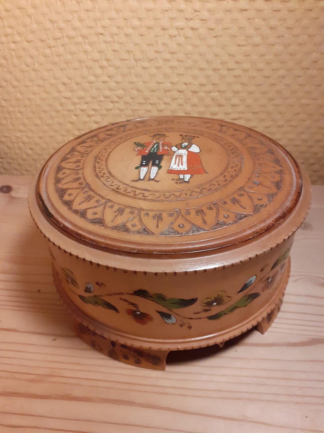Norwegian Tine Wooden Box Vintage 1967 Handmade Norway Trinket Box ...
