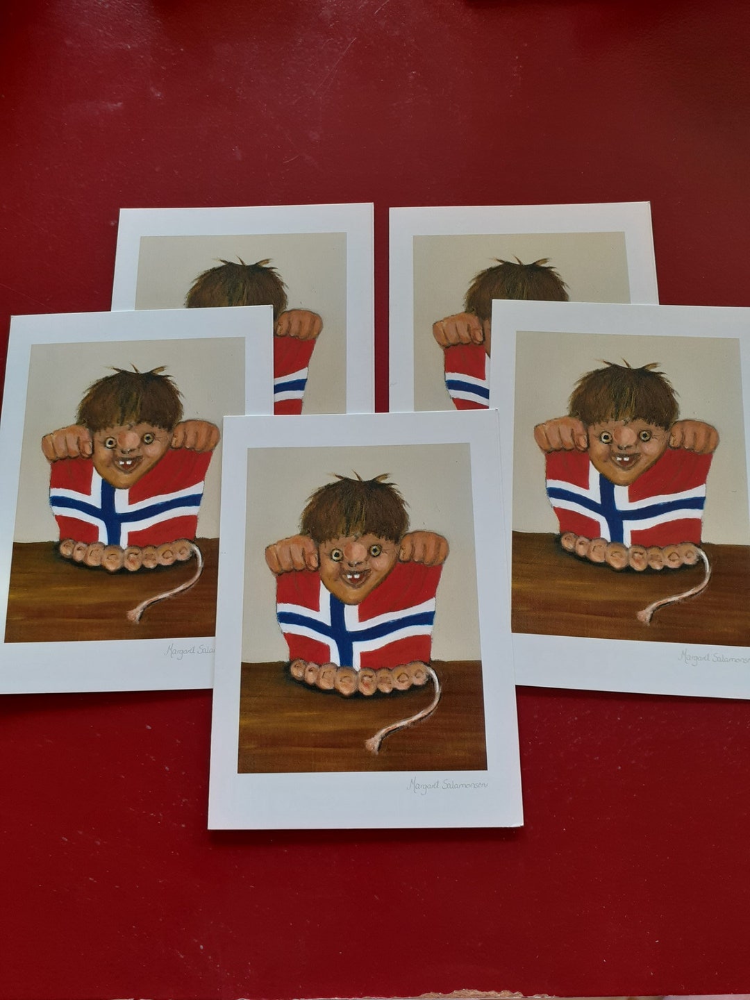 Greetingcards Troll Norway Signed Norwegian Folk Art Set of 10 - Etsy