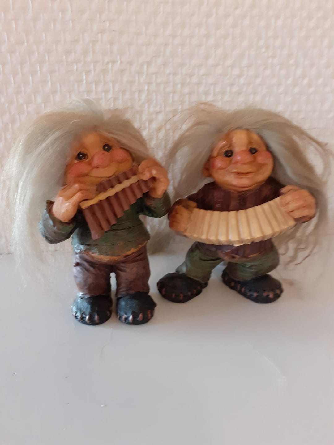 Norway Troll Trolldolls Folkart Trolls Playing Accordion Figurines 5 ...