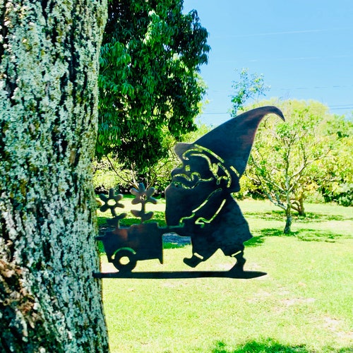 Metal Gnome/home&garden Decor/wedding Gift/metal Tree Art - Etsy