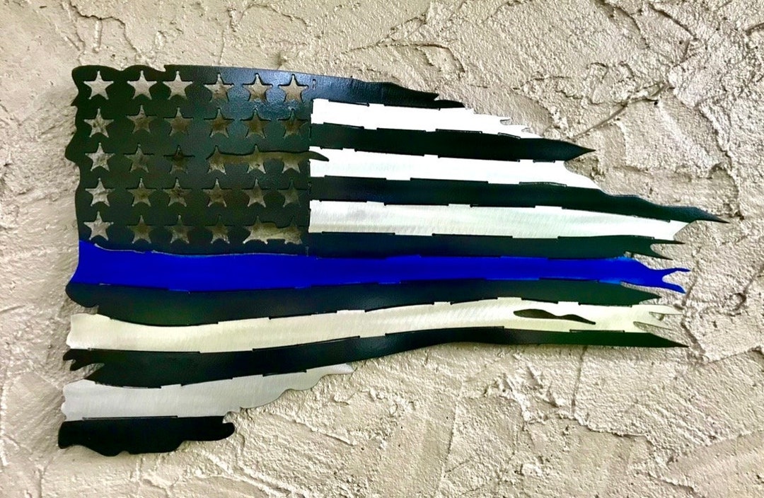 USA Police Blue Line Flag - Etsy