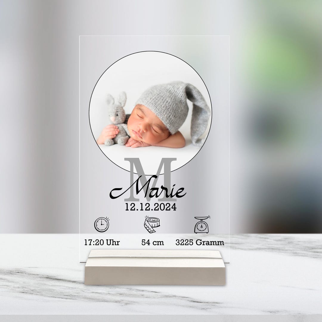 Birth Board, Poster With Birth Data and Photo, Birth Announcement ...