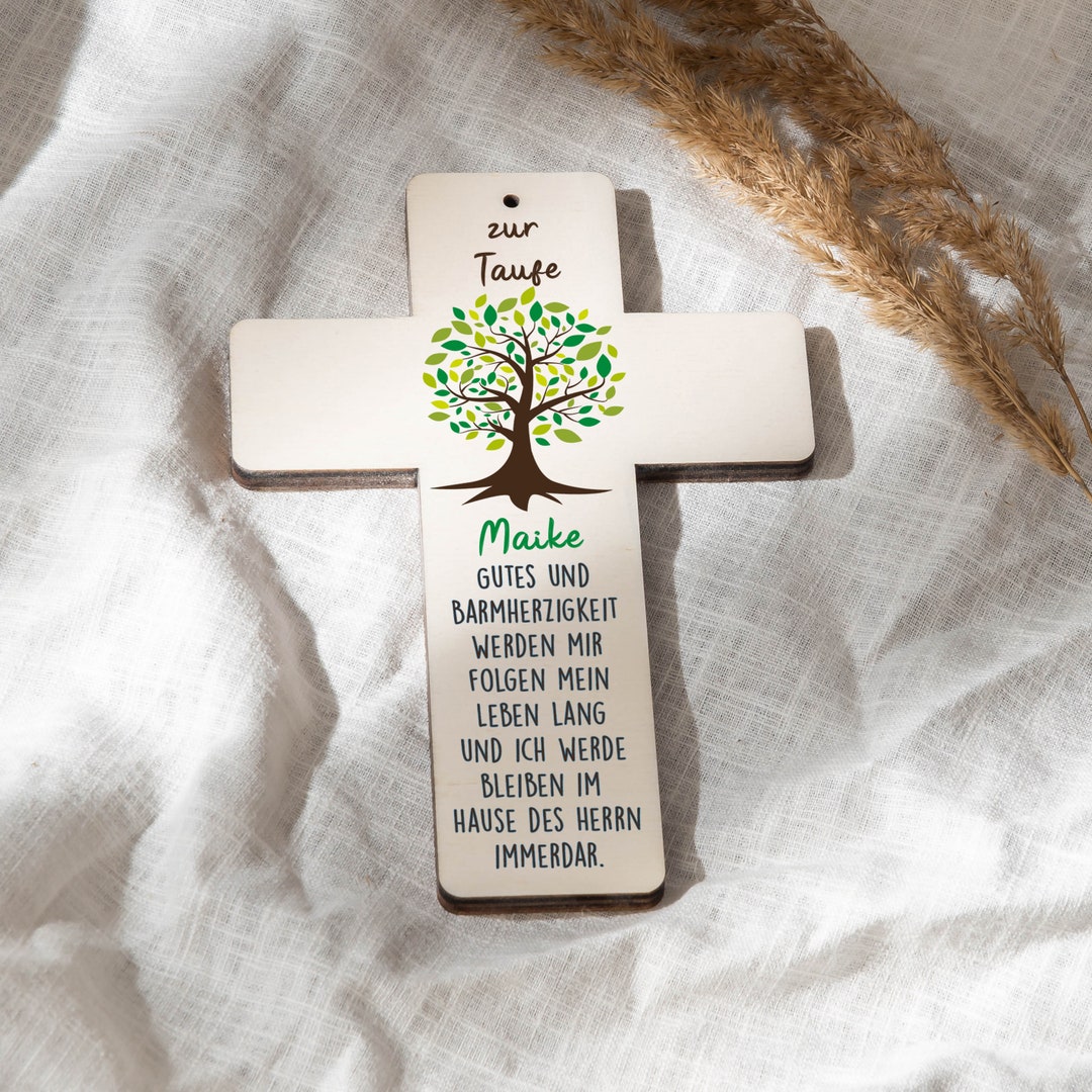 Baptismal Cross, Cross, Wooden Cross Personalizable - Motif 07 Tree - Etsy