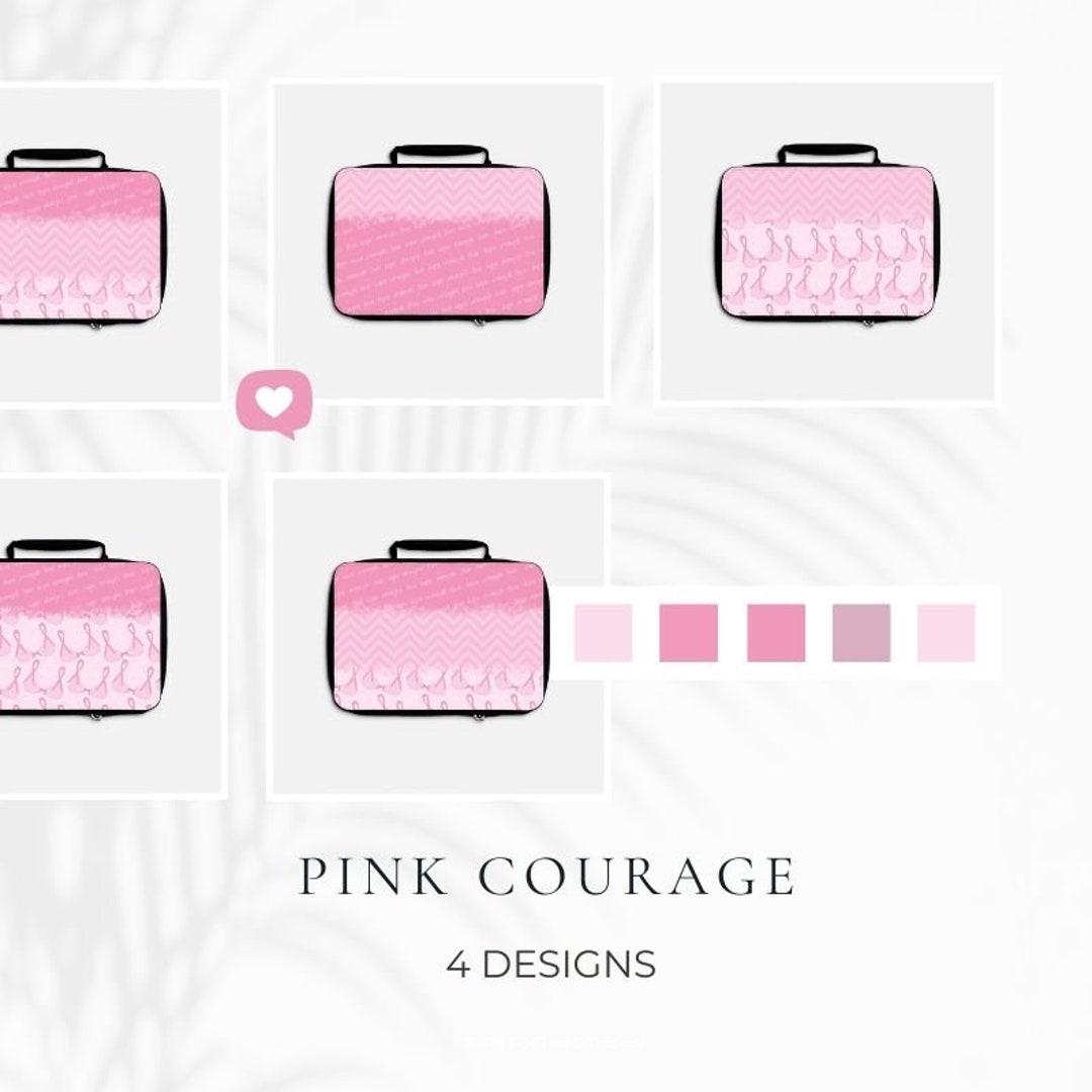 Diy Awareness Pink Courage Lunch Box Bundle Sublimation Design Lunch ...