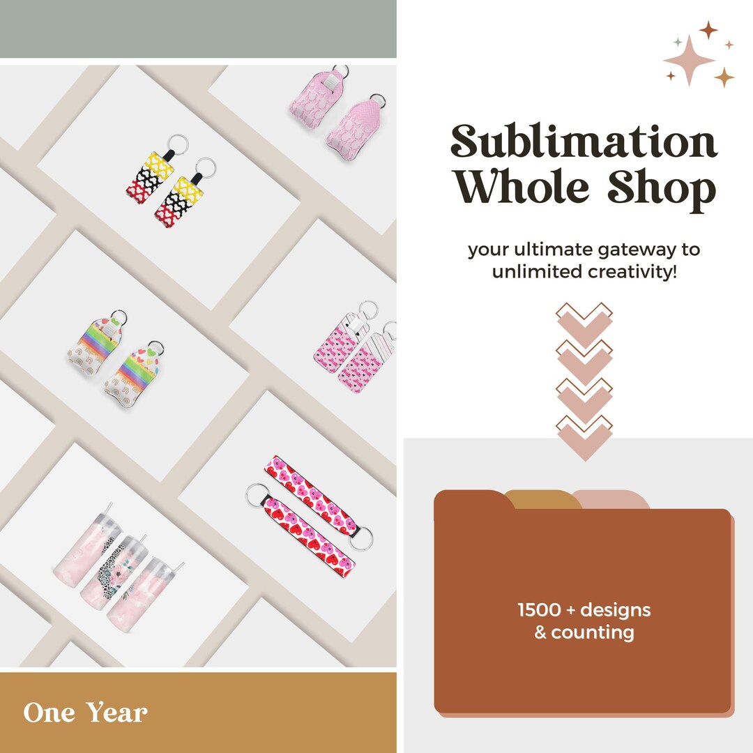 Sublimation Designs Whole Shop Access One Year Pass 1500 Designs Whole ...