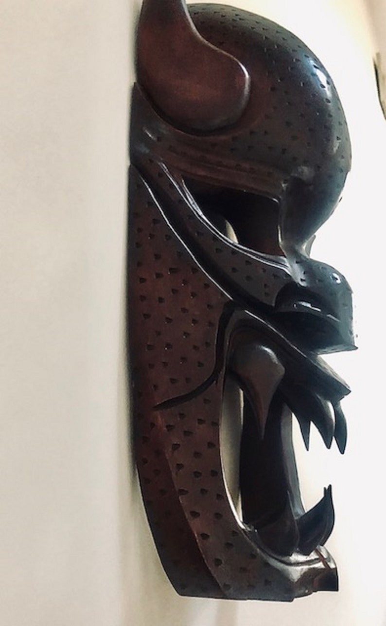Filipino Bukanawa Dragon Hand Carved Wood Tribe Tribal Devil Mask ...