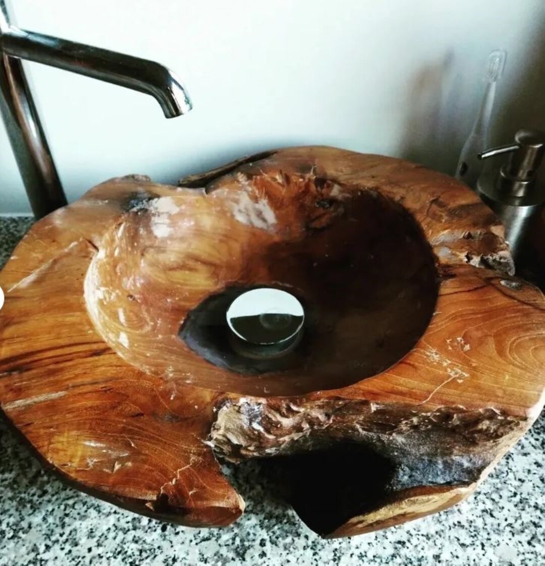 Wooden Sink Wash Basin Bathroom Decor Solid Wood Bathing Basin - Etsy UK