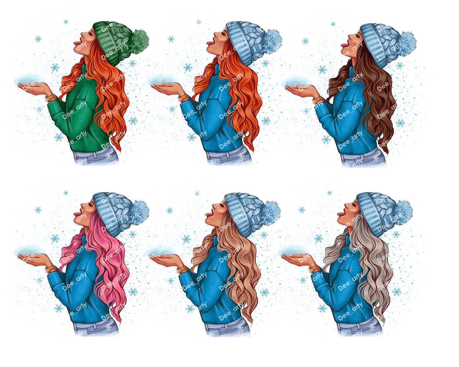 Winter Clipart Winter Girl Clipart Christmas Clipart Png - Etsy