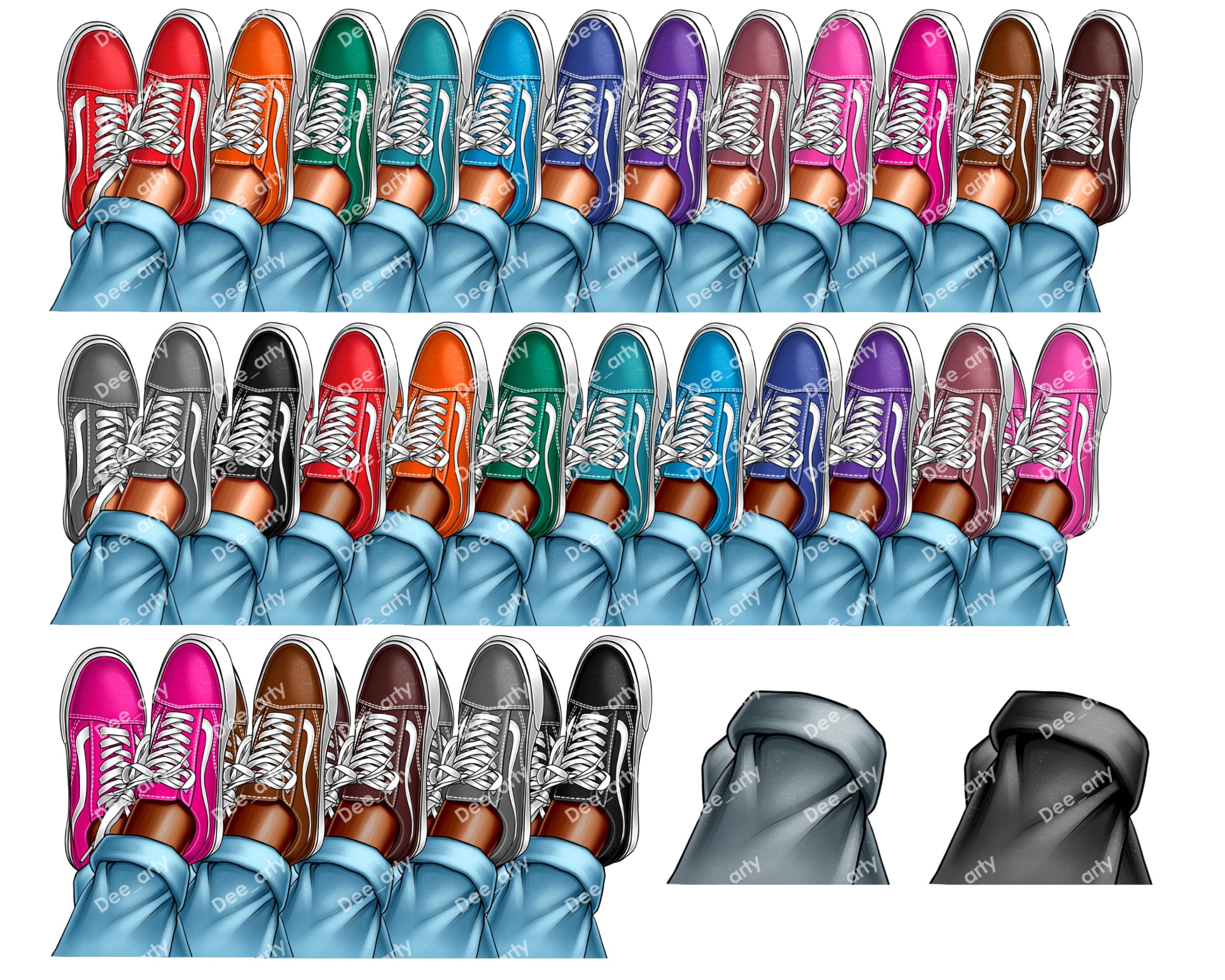 Fashion Illustration Family Look Clipart Shoes Clipart - Etsy