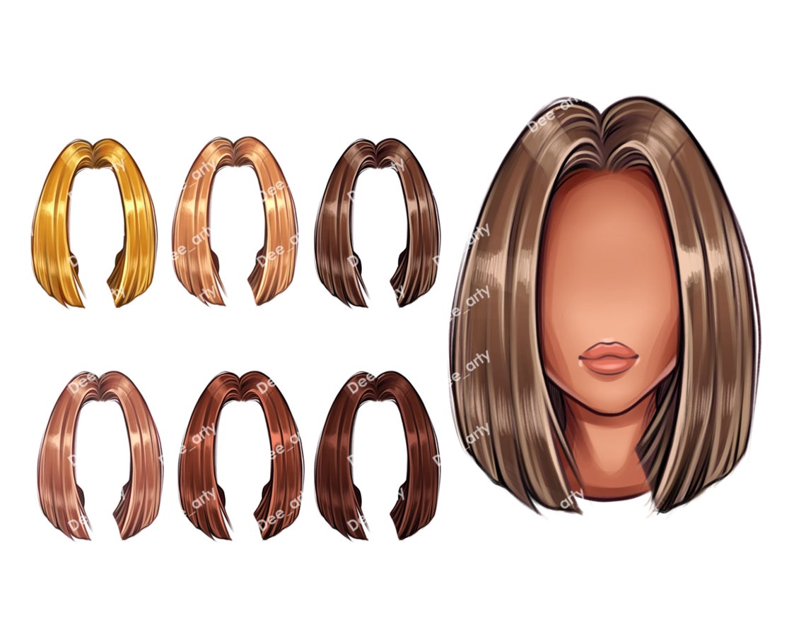 Hairstyle Clipart DIGITAL DOWNLOAD Hair Illustration Png Hair - Etsy
