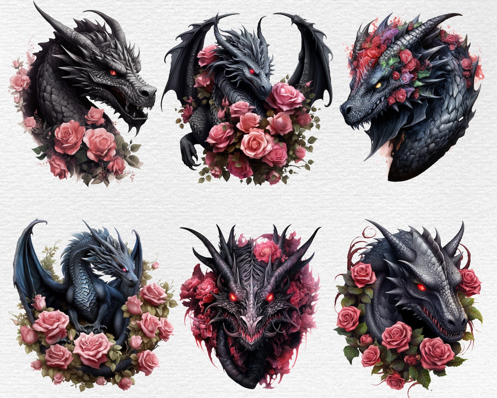 48 Black Dragon Clipart, PNG, Full Commercial Use, Fantasy Clipart ...