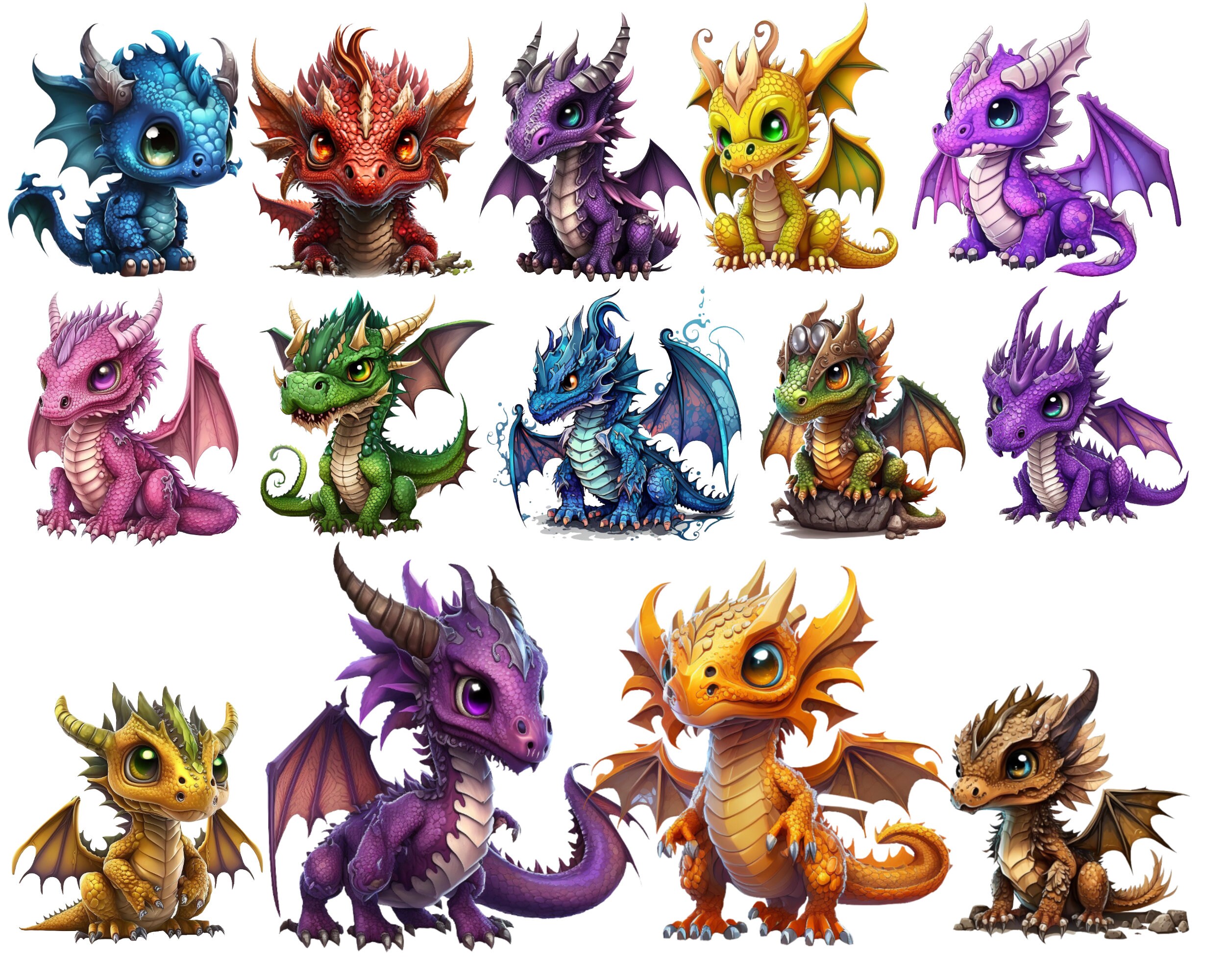 Fantasy Baby Dragon Clipart, Dragon Png, Instant Download, Fantasy ...