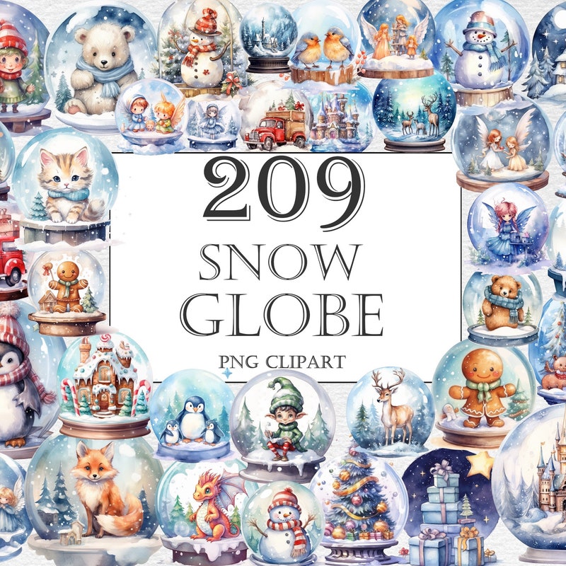 Snow Globes Clipart - Etsy