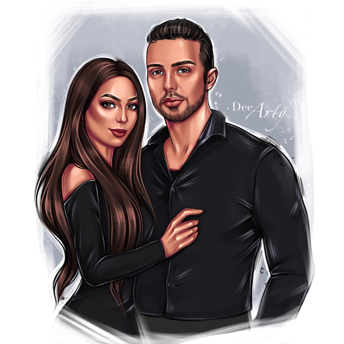 Couple Portrait,cartoon Portrait,family Portrait,christmas Family Gift ...