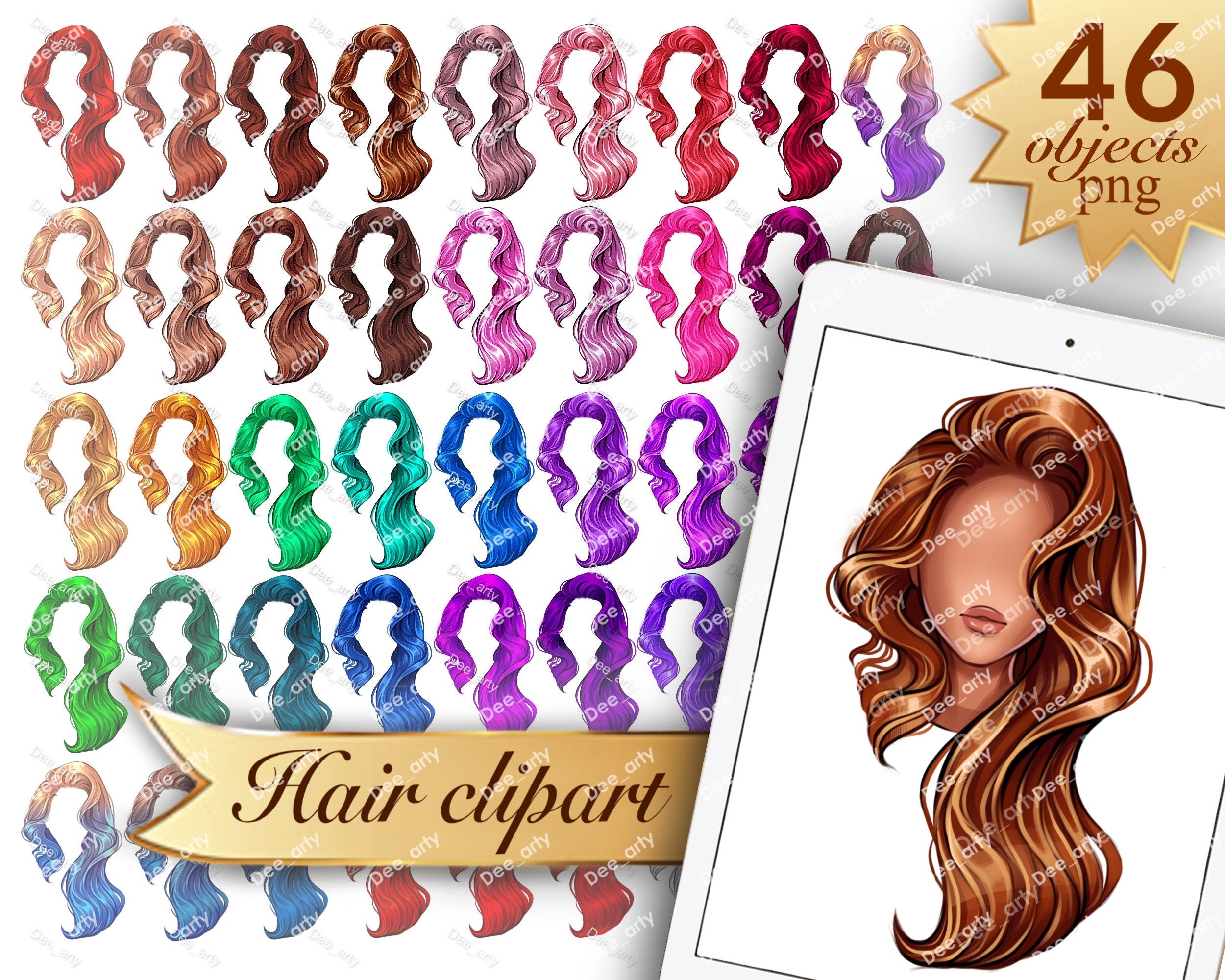 Hair png,Hair set png Hairstyles svg,Character hair Hairstyle clipart ...