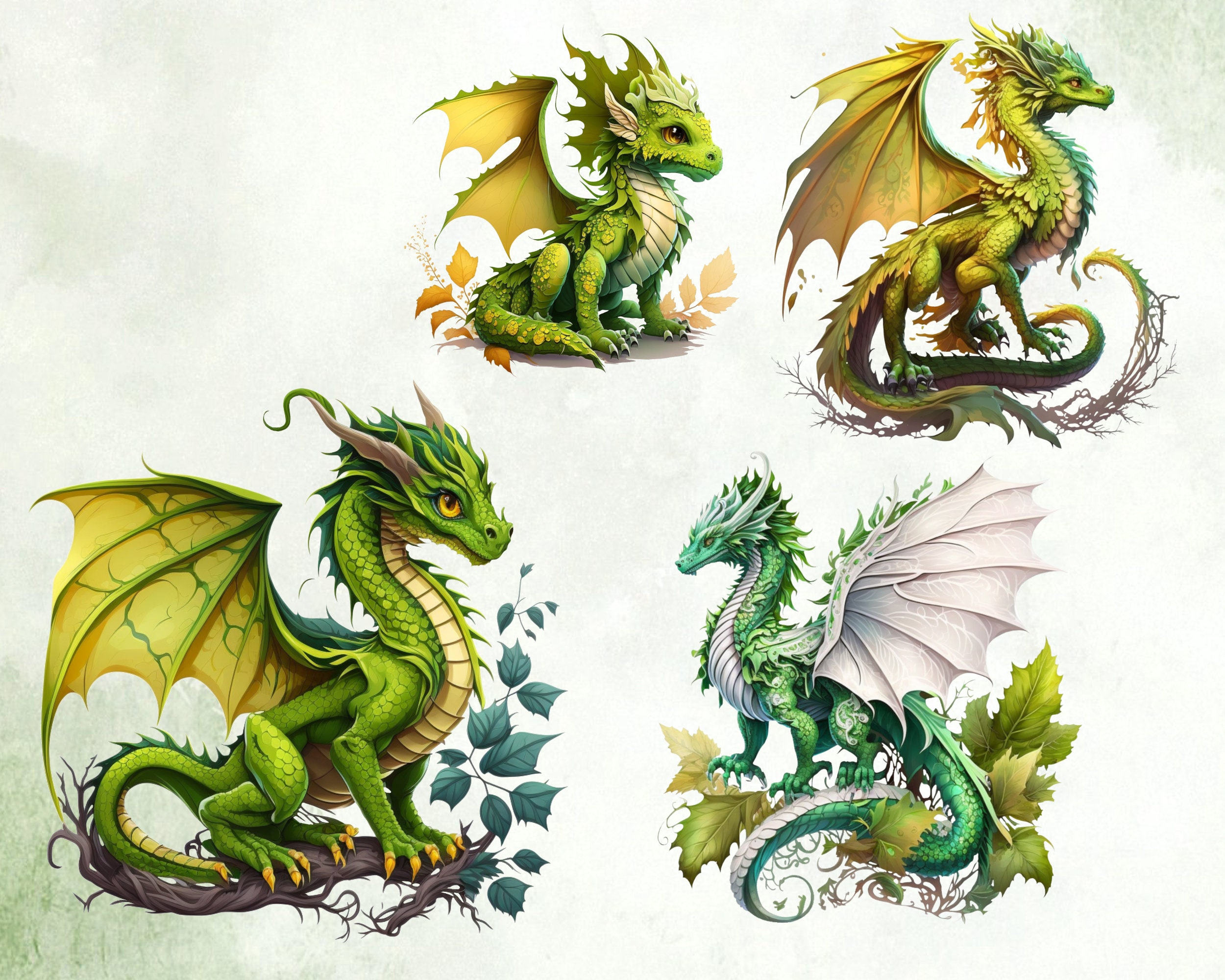 Watercolor Fairy Tale Dragon Clipart, Fantasy Realistic Detailed Dragon ...
