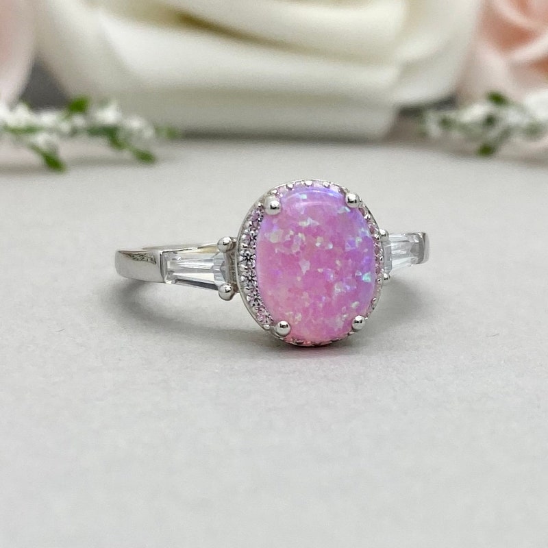 Pink Fire Opal Ring - Etsy