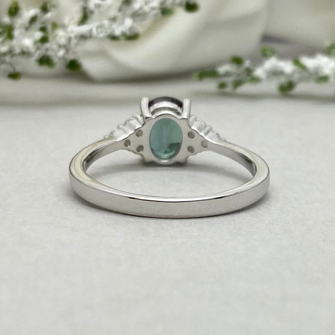 Oval Alexandrite Engagement Ring Lab Alexandrite Sterling | Etsy