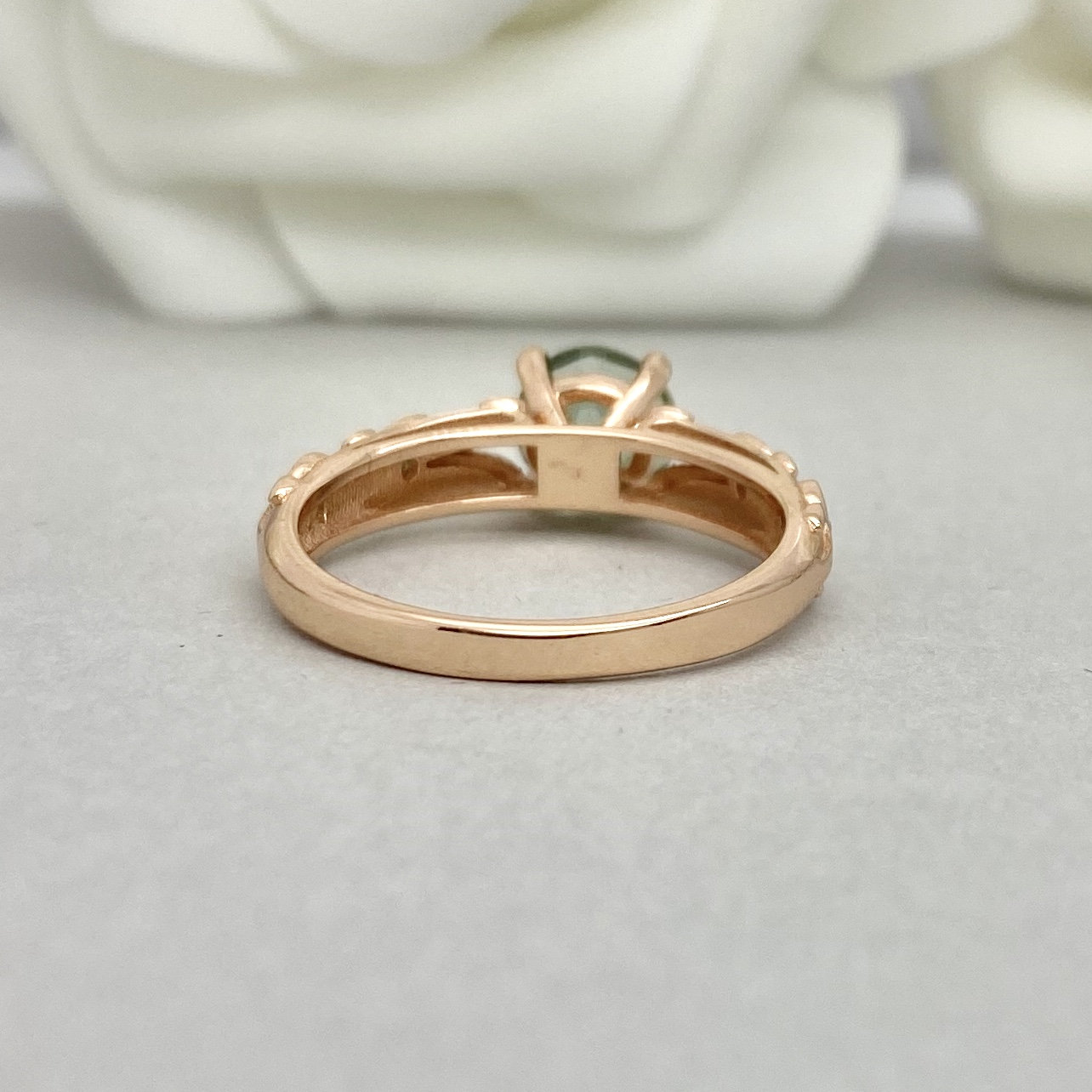 Rose Gold Round Green Amethyst Engagement Ring Green Amethyst - Etsy