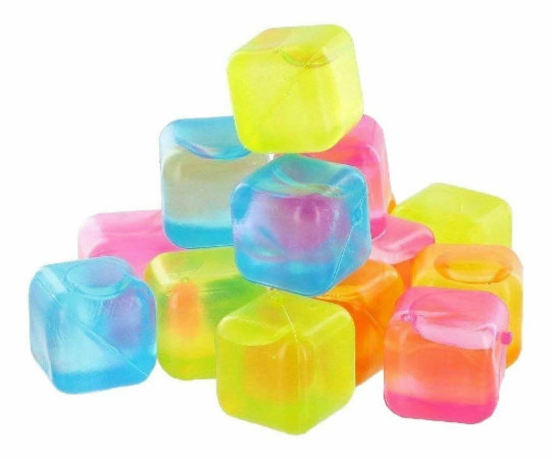 10 Reusable Party Ice Cubes Ten Cool Cold Drinks Cooler Party Plastic ...