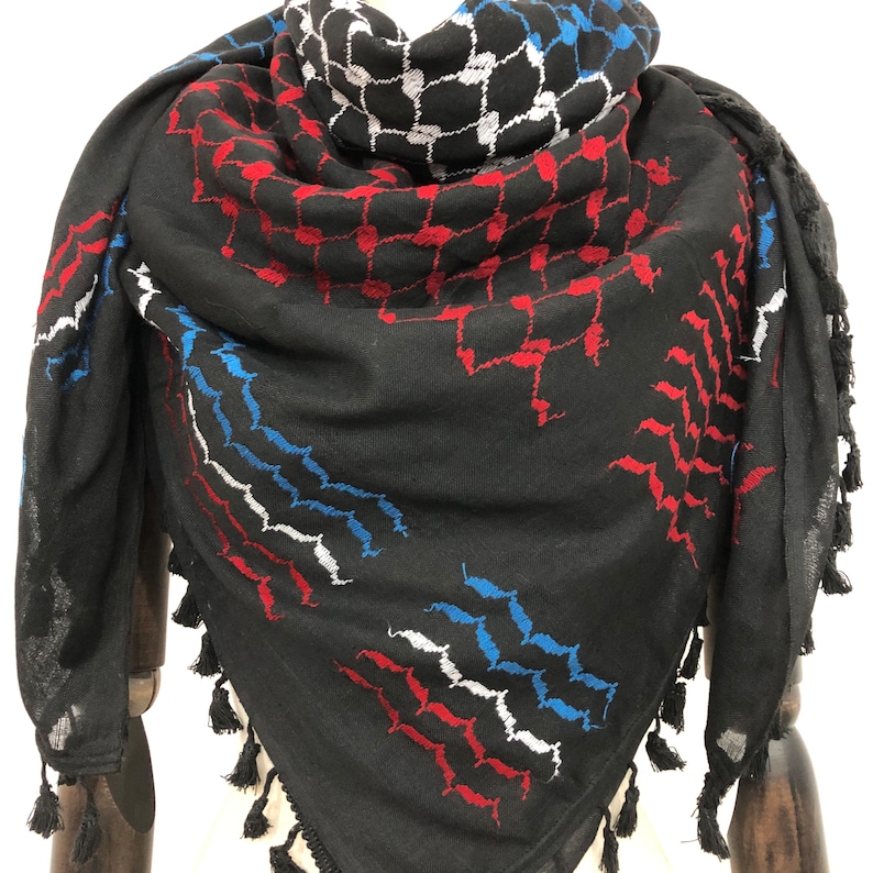 Shemagh Keffiyeh Arab Scarf Palestinian Kufiya France Flag - Etsy