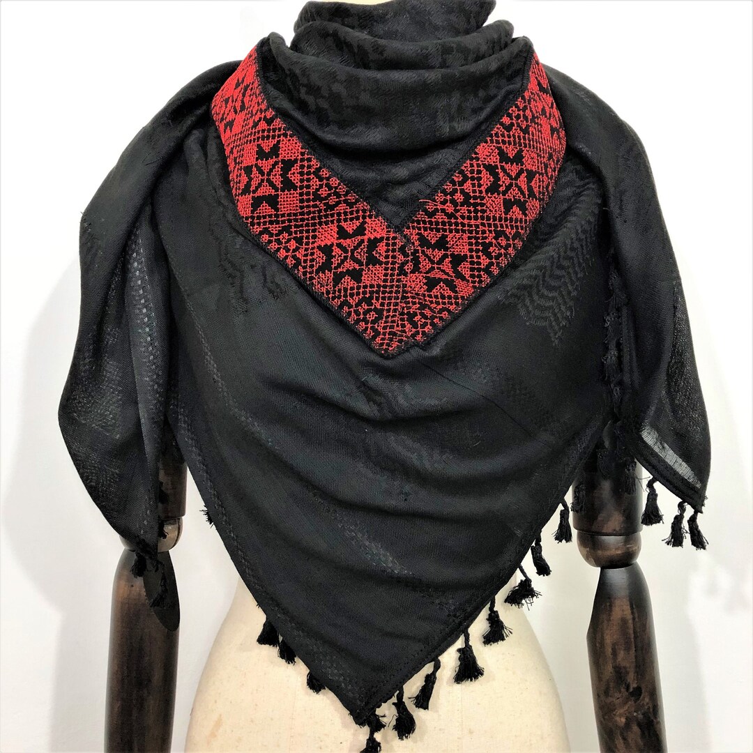 Shemagh Keffiyeh Arab Scarf Palestine Embroidery Tatreez Kufiya Arafat ...