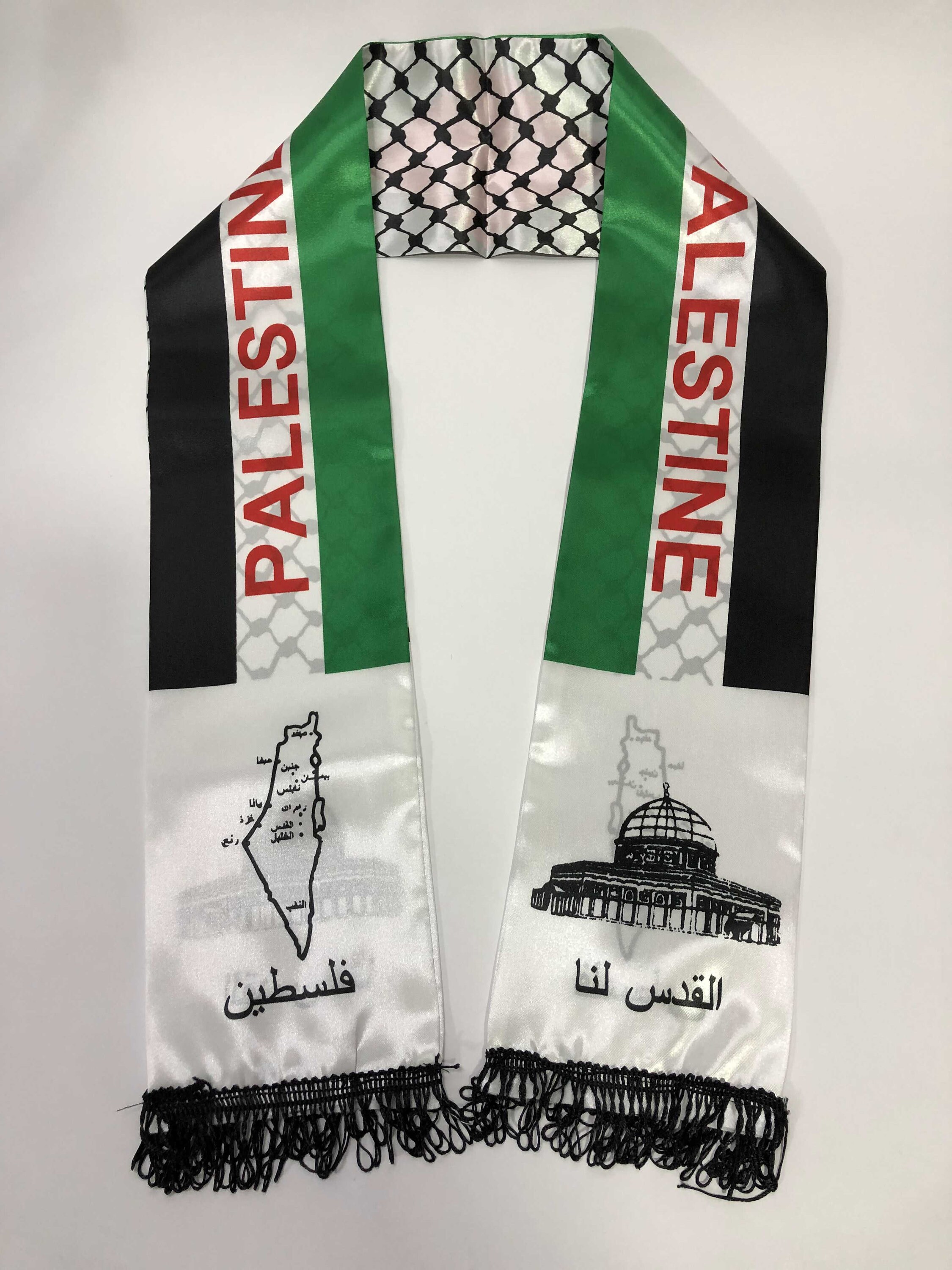 Palestine Flag Scarf Arab Palestinian Keffiyeh Black on White | Etsy