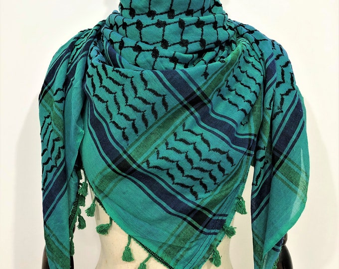 Shemagh Keffiyeh Arab Scarf Palestine Green Kufiya Arafat Hatta ...