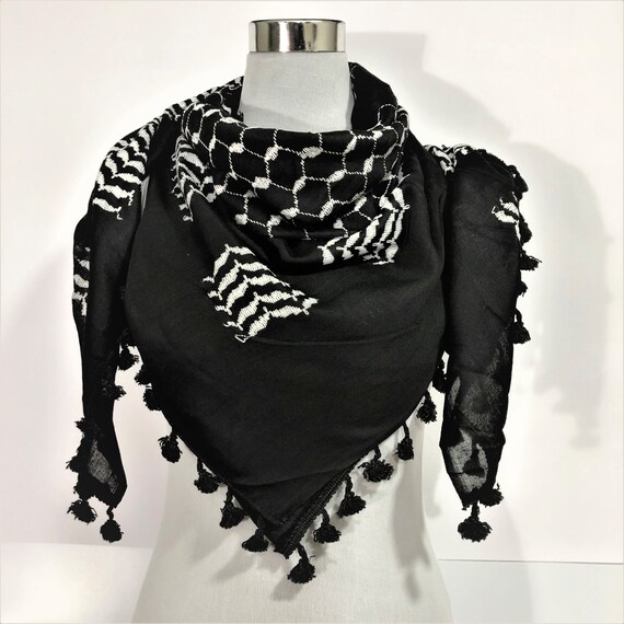 Sale > black keffiyeh scarf > in stock