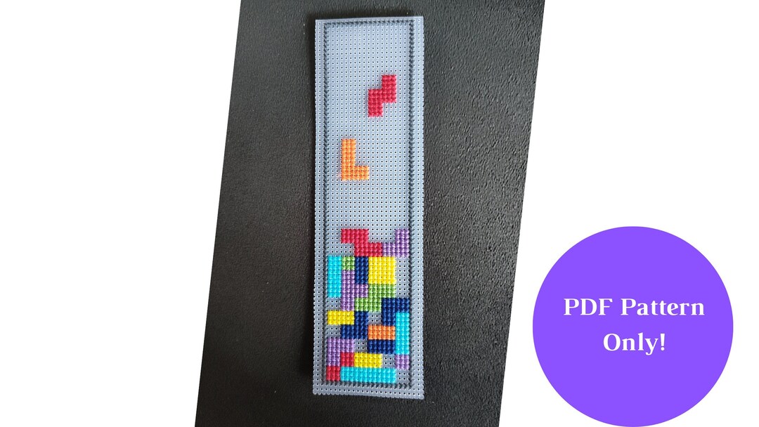 Tetris Cross Stitch Bookmark PATTERN | Video Game | Modern | Retro ...