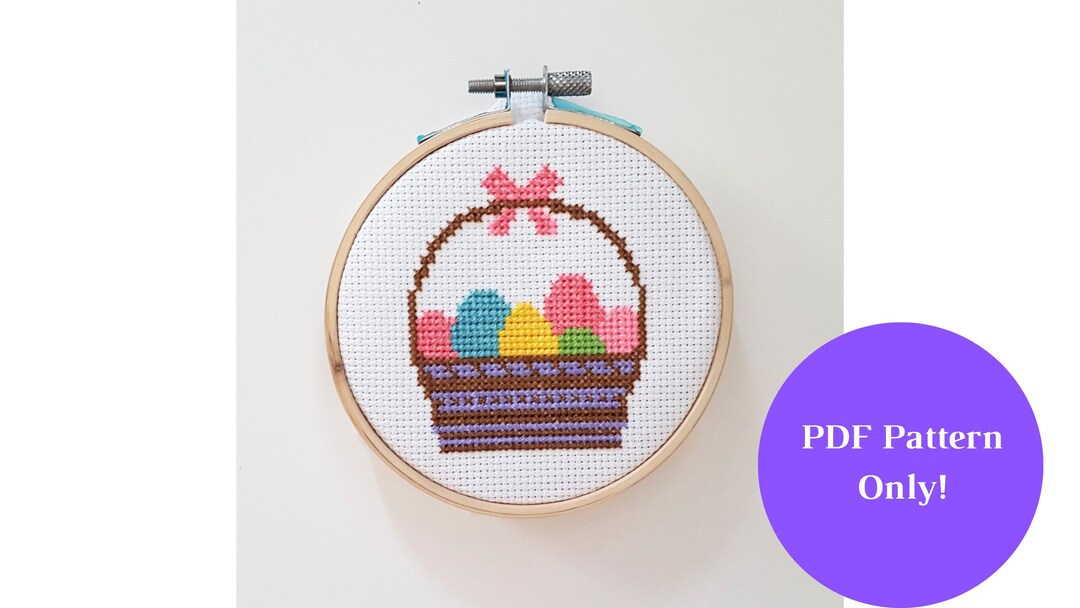 Easter Egg Basket Cross Stitch Pattern | PDF Instant Download | Digital Pattern | Modern Cross ...