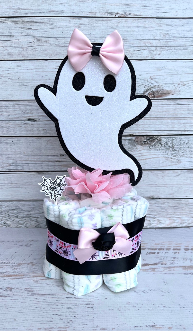 Ghost Diaper Cake Girl Ghost Baby Shower Centerpiece Baby Shower Gift, Baby Shower Decoration ...